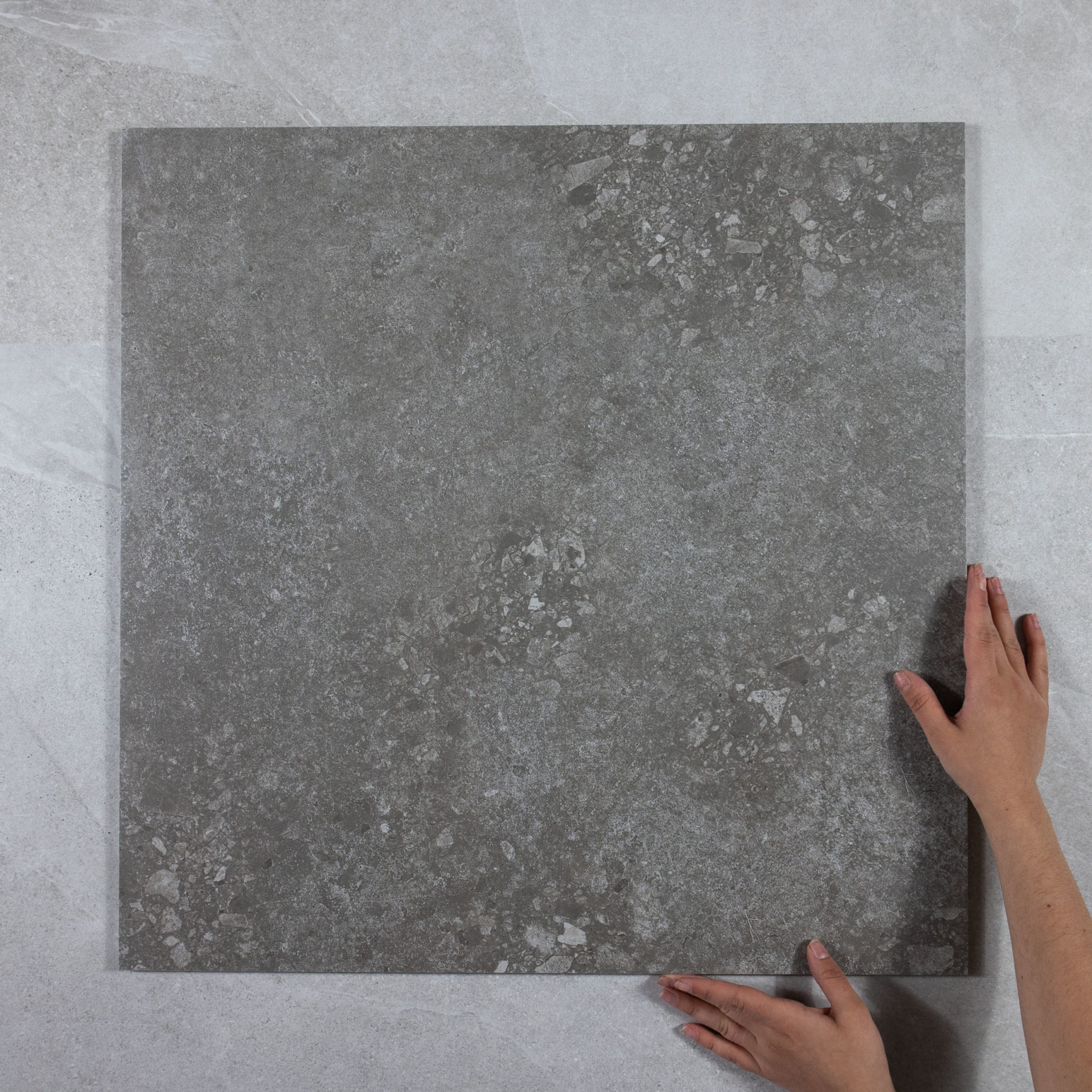 Conazzo Grey Matt - 600x600 - Elegance Tiles