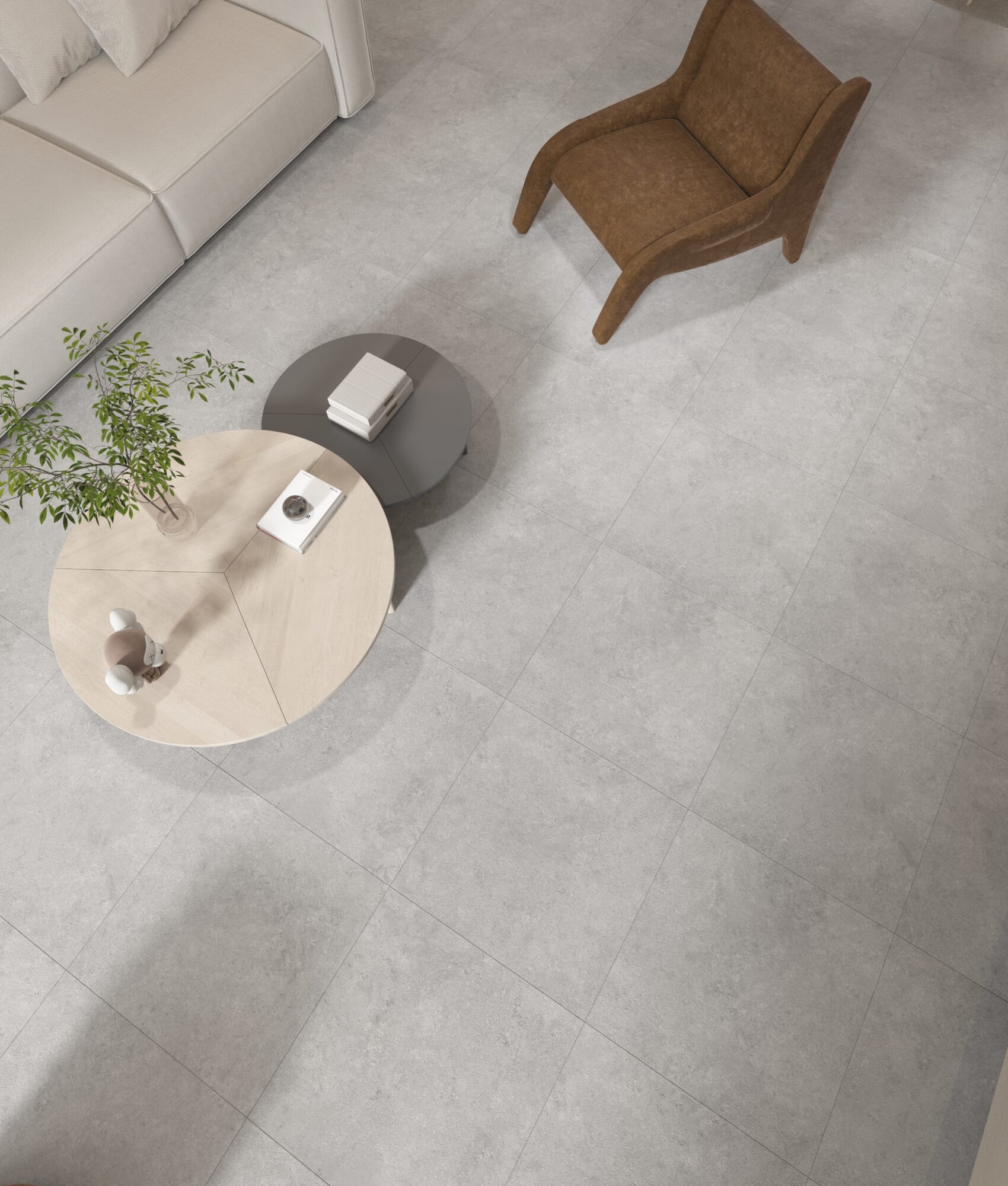 French Stone Mid Grey Matt - 600x600 | Elegance Tiles