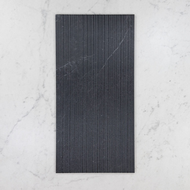 Shale Dark Ribbed Matt - 300x600 - Elegance Tiles
