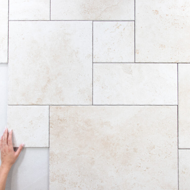 Tibur Beige Mod 79 French Pattern - 1x1 | Elegance Tiles