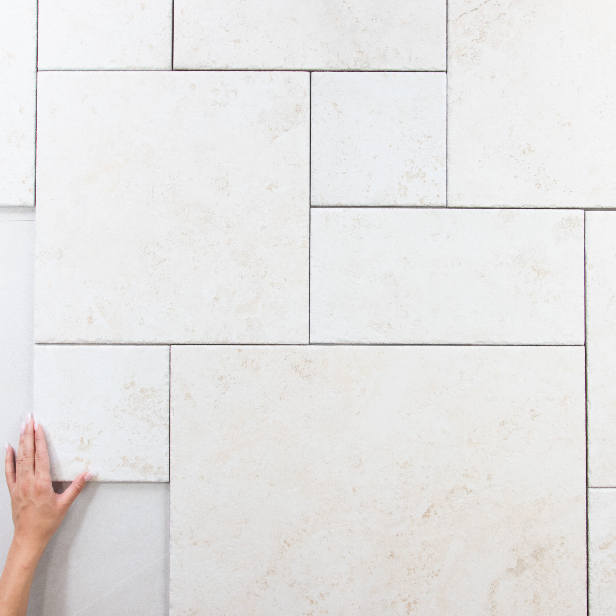 Tibur Bianco Mod 79 French Pattern - 1x1 | Elegance Tiles