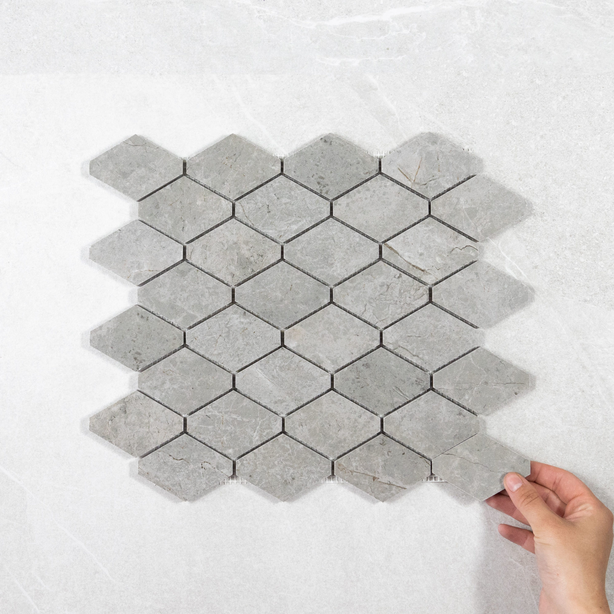 Tundra Storm Hex Mosaic Techgrip - 345x290 | Elegance Tiles